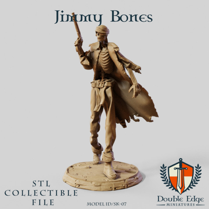 3D Printable Jimmy Bones by Double Edge Miniatures