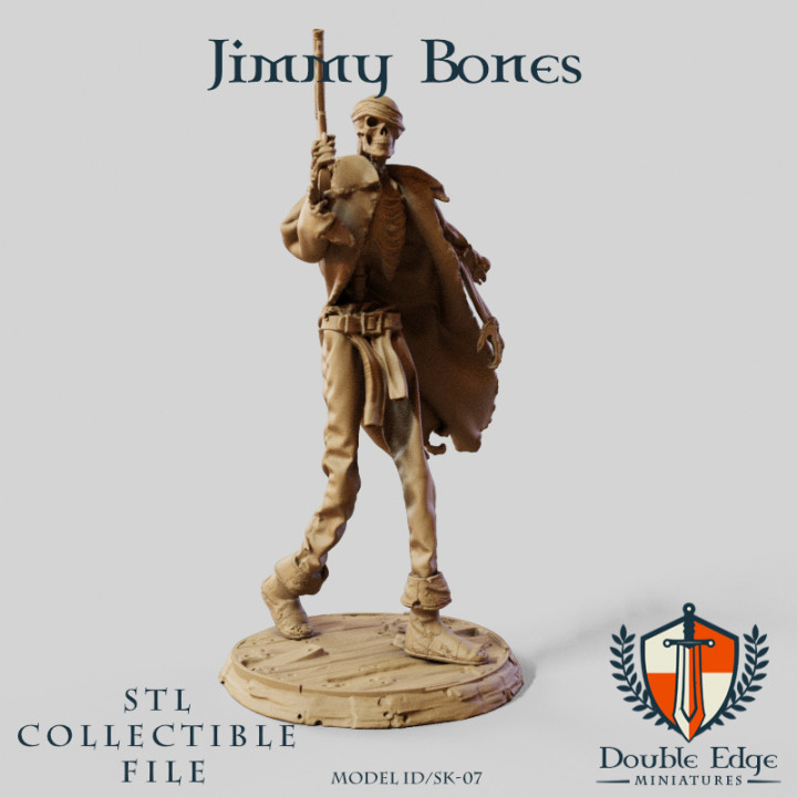 3D Printable Jimmy Bones by Double Edge Miniatures