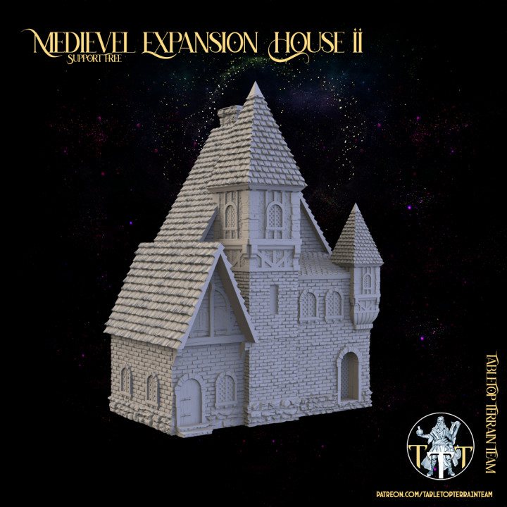 3D Printable Medieval Expansion House 2 by Tabletop Terrain