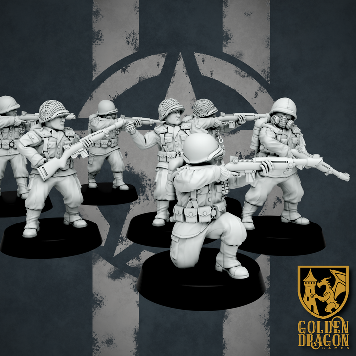 3D Printable United States - Rear-Echelon Infantry by Golden Dragon Games