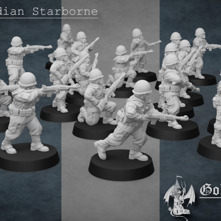 3D Printable United States - Rear-Echelon Infantry by Golden Dragon Games
