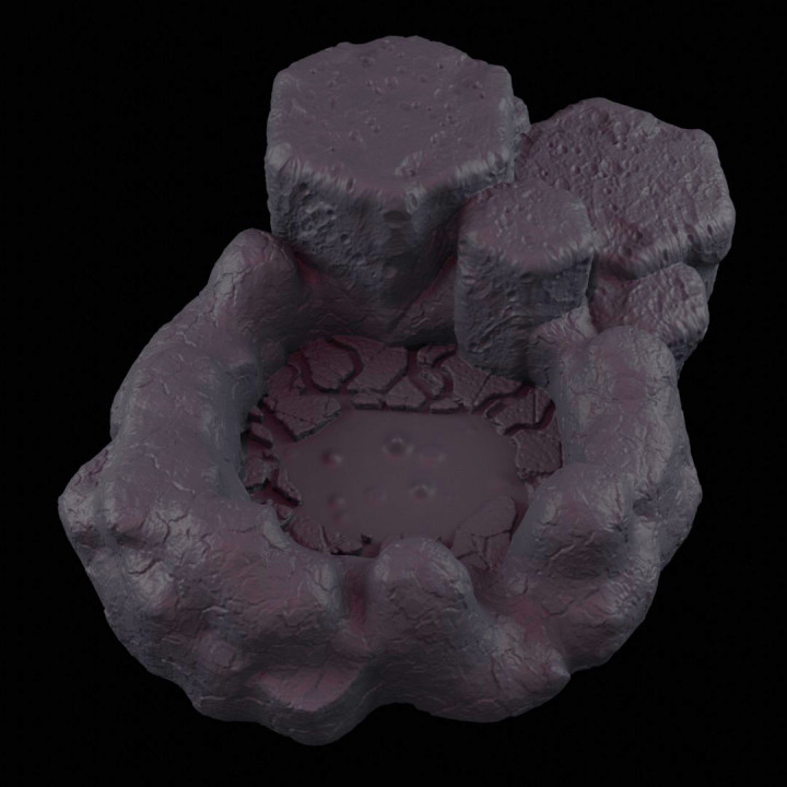 3D Printable Obsidian Depths Lava Pools Set by Custom Miniature Maker
