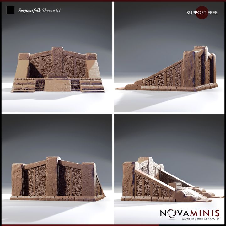 3D Printable Serpentfolk Shrine 01 by NovaMinis