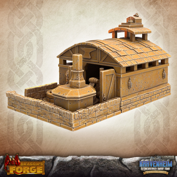 3D Printable Karvenheim: Dwarf Blacksmith & Forge by Dragon's Forge ...