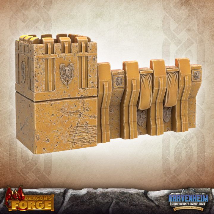 3D Printable Karvenheim: Dwarf City Walls (Modular Set) by Dragon's ...