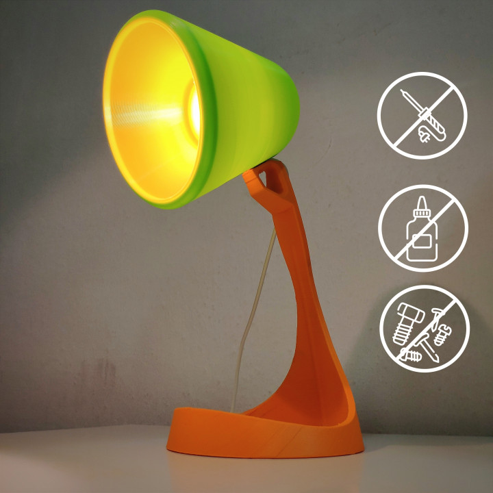 3D Printable Desk lamp by Kevin Thomas