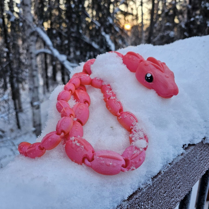 3D Print of 30 Inch Snake, Print In Place, Basilisk, Boa, Python ...