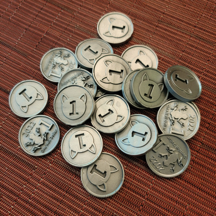 3D Printable Play Coins for Kids or TRPG gaming by Mechanical Frog