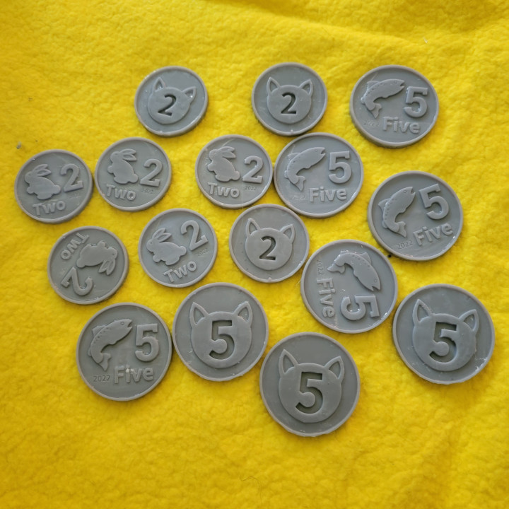 3D Printable Play Coins for Kids or TRPG gaming by Mechanical Frog