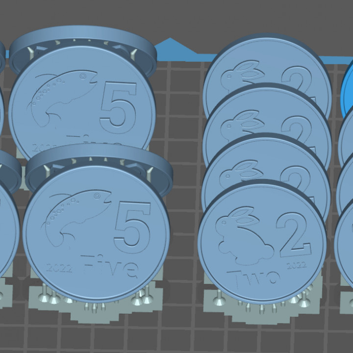 3D Printable Play Coins for Kids or TRPG gaming by Mechanical Frog