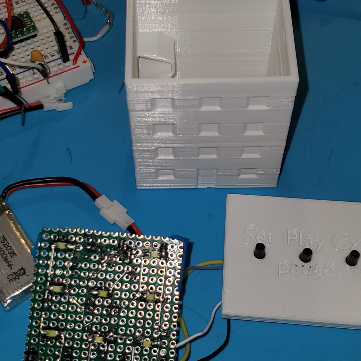 3D Printable Binary Kitchen timer ATtiny424 by Sherm Stebbins