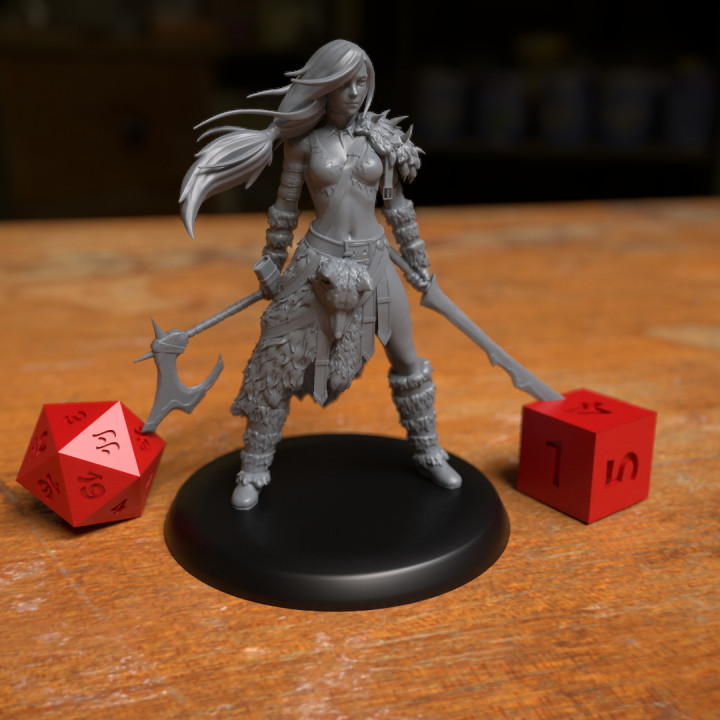 3D Printable Female Barbarian by Atlas Studios