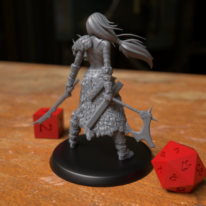 3D Printable Female Barbarian by Atlas Studios