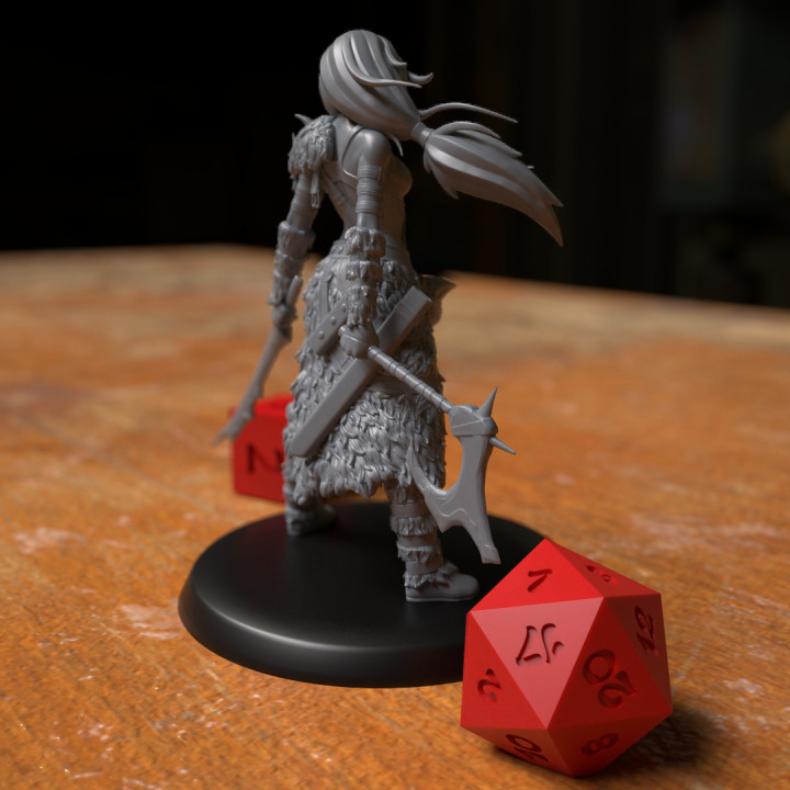 3D Printable Female Barbarian by Atlas Studios