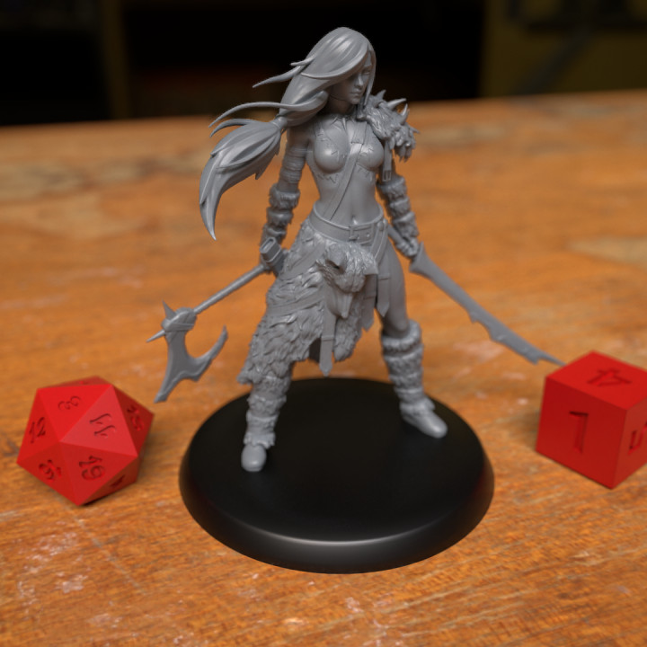 3D Printable Female Barbarian by Atlas Studios