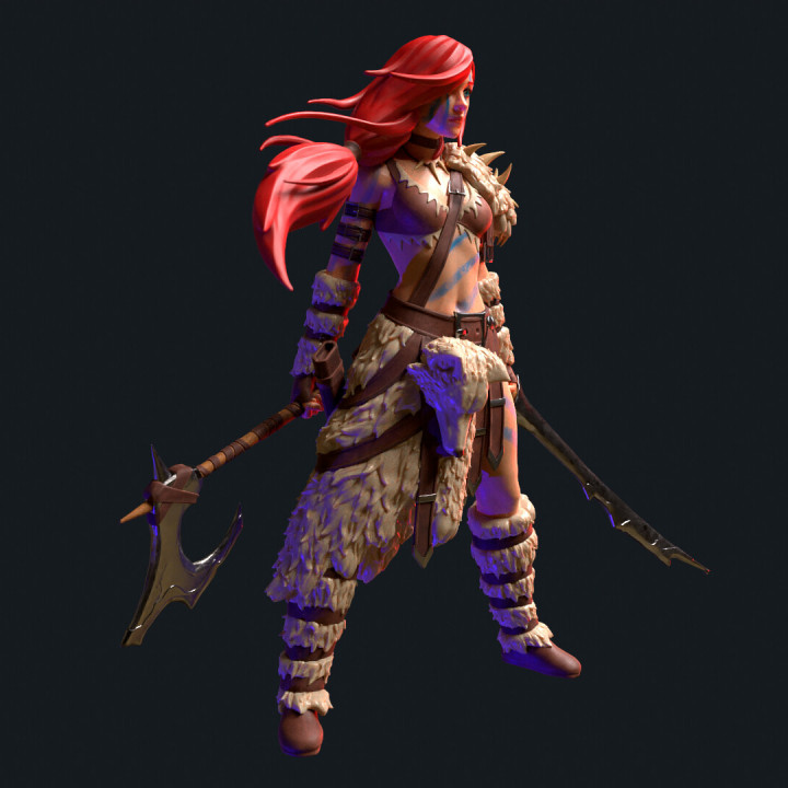3D Printable Female Barbarian by Atlas Studios