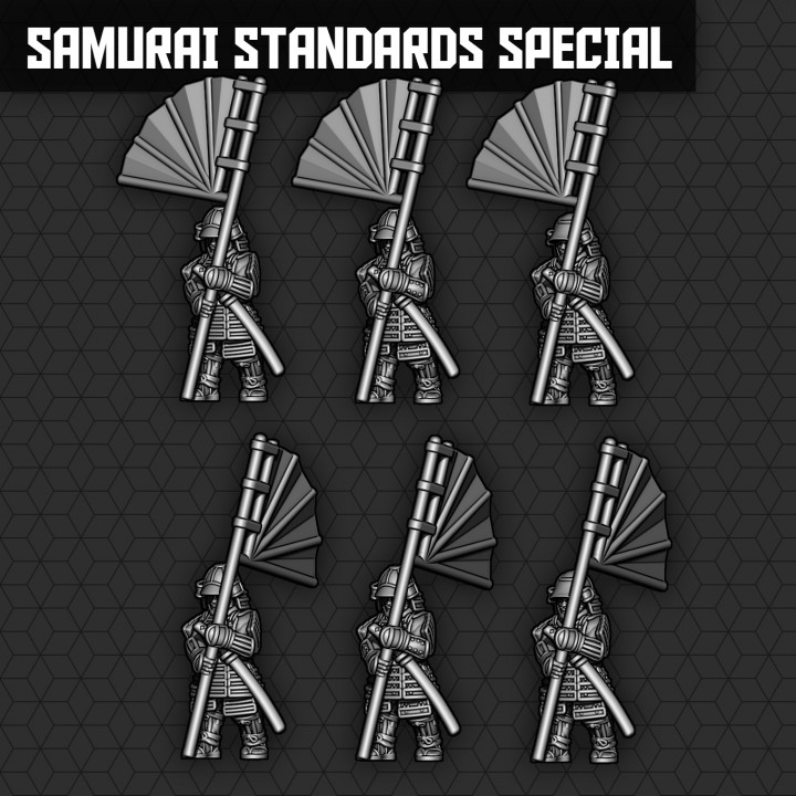 3D Printable Samurai Standards Special by Smol Miniatures