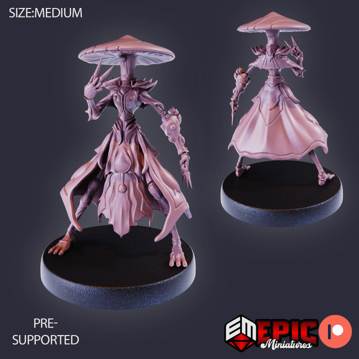 3D Printable Mushroom Folk Warrior Set / Infested Spear Knife Scythe ...