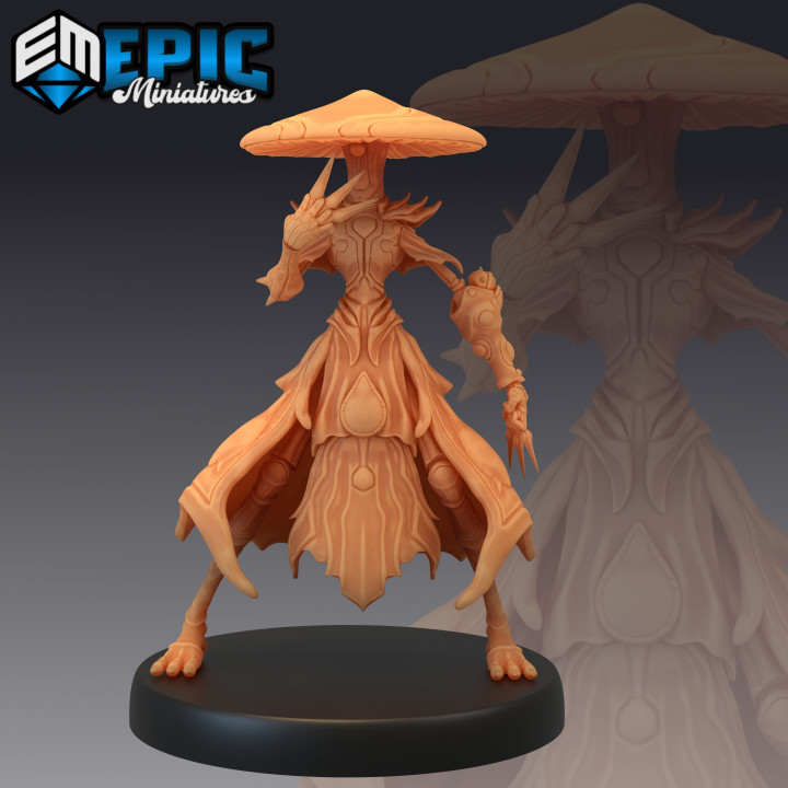 3D Printable Mushroom Folk Warrior Set / Infested Spear Knife Scythe ...