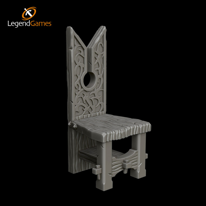 3D Printable LegendGames Drow Tavern Table and Chair set by Legend Games