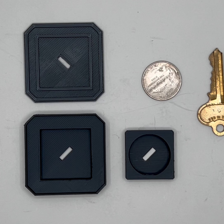 3D Printable Coin Magic Prop - Key through Coin: US quarter by Izu Watanabe