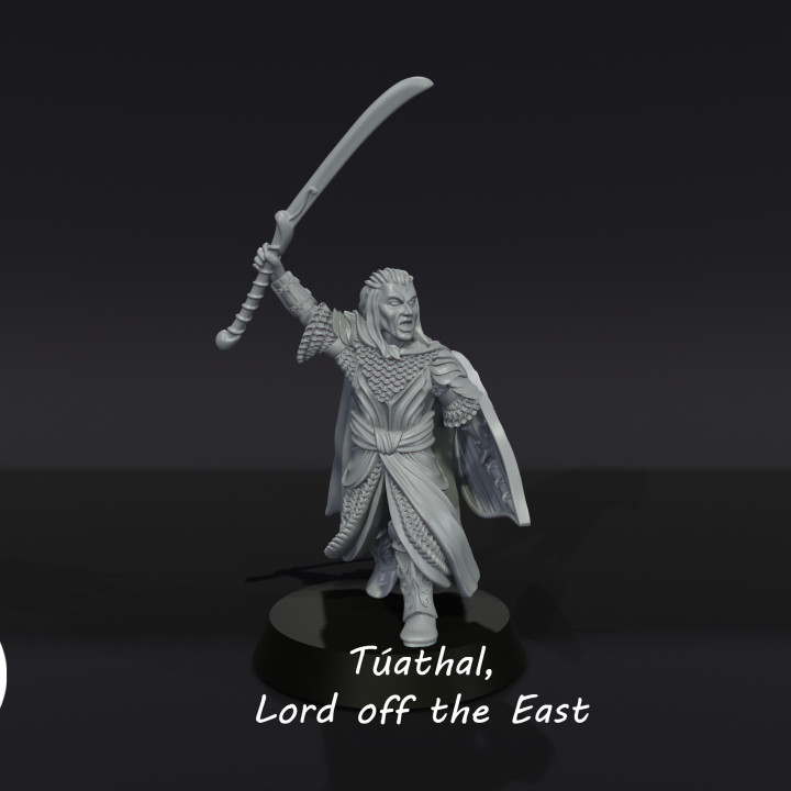 3D Printable Túathal, Lord off the East by Medbury Miniatures