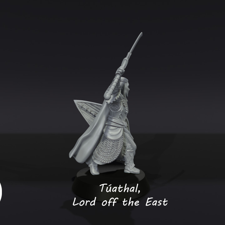 3D Printable Túathal, Lord off the East by Medbury Miniatures