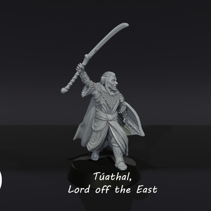 3D Printable Túathal, Lord off the East by Medbury Miniatures