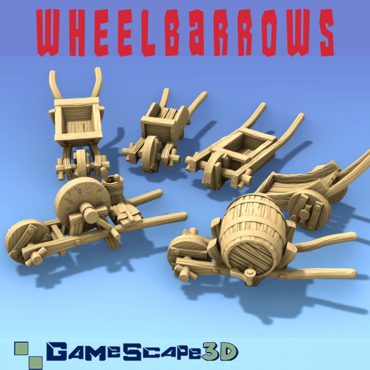 3D Printable Wheelbarrows by GameScape3D