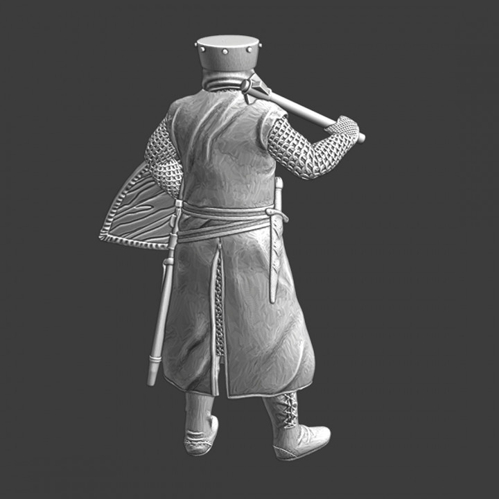 3D Printable Medieval Swerd Brethern infantryman - resting with mace by ...