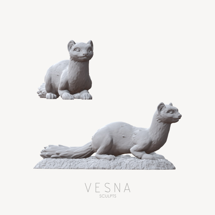 3D Printable Weasels Set by VESNA SCULPTS