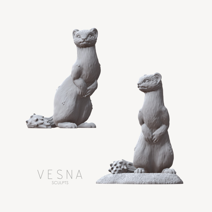3D Printable Weasels Set by VESNA SCULPTS