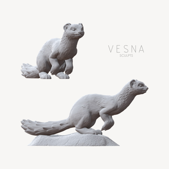 3D Printable Weasels Set by VESNA SCULPTS