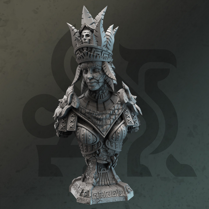 3D Printable BUST - Earth Genasi Geomancer - Ruby Silt by DM Stash