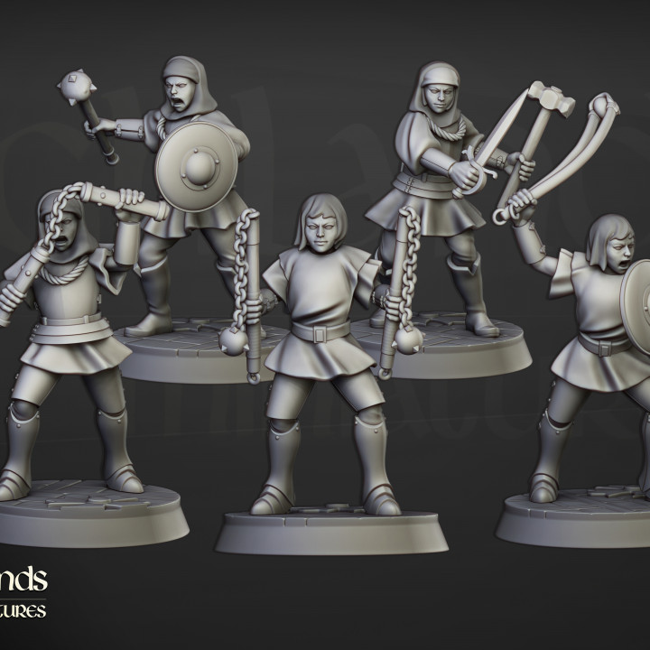 3D Printable Young Sisters - Highlands Miniatures by Highlands Miniatures