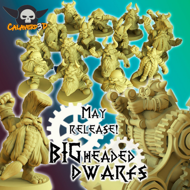 3D Printable Big-headed Dwarfs! BB by Calaverd3D