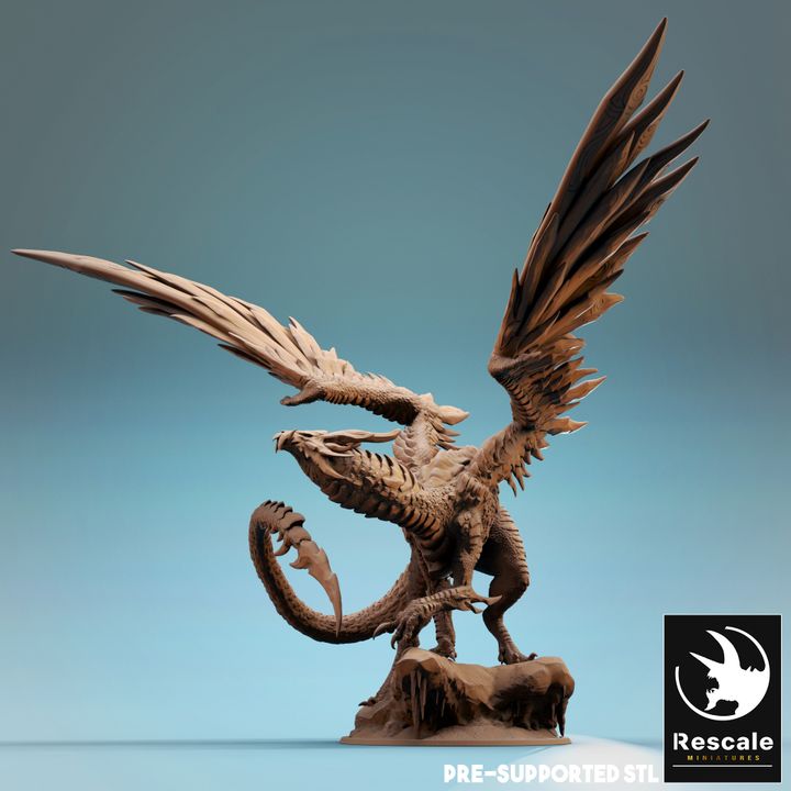 3D Printable Elder Steel Dragon by Rescale Miniatures