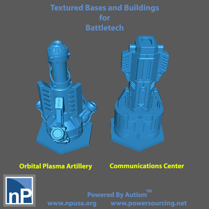 3D Printable Battletech Buildings and Bases - pack 2 by nonPareil Institute
