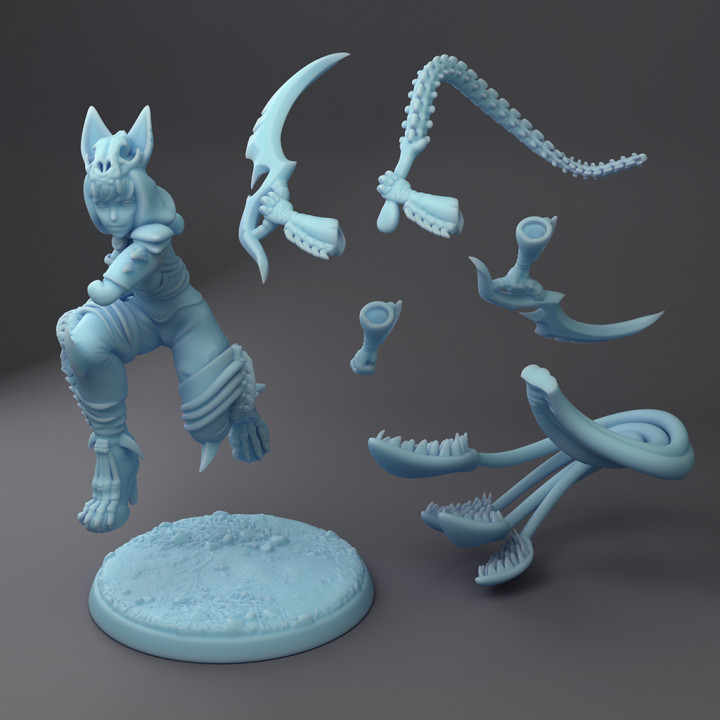 3D Printable Displacer Beast Hunter by Twin Goddess Miniatures