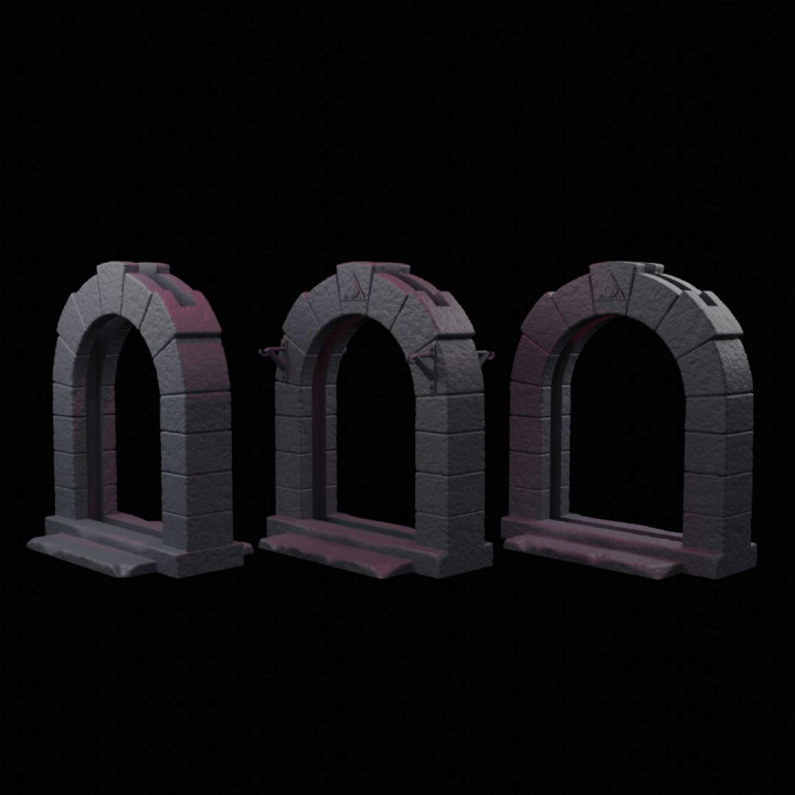 3D Printable Huge Dungeon Gate Set (Multiple Versions including Cave ...