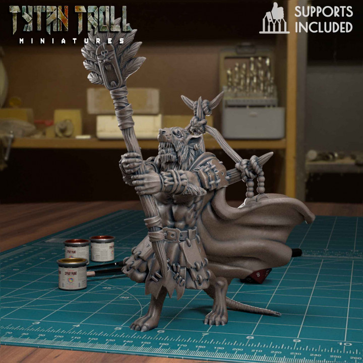 3D Printable Ratman Pack [Pre-Supported] by TytanTroll Miniatures