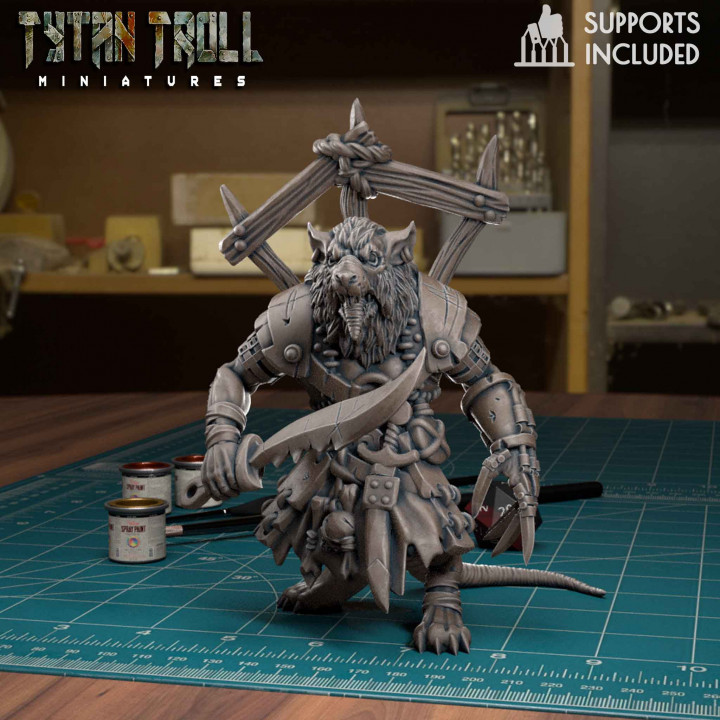 3D Printable Ratman Pack [Pre-Supported] by TytanTroll Miniatures