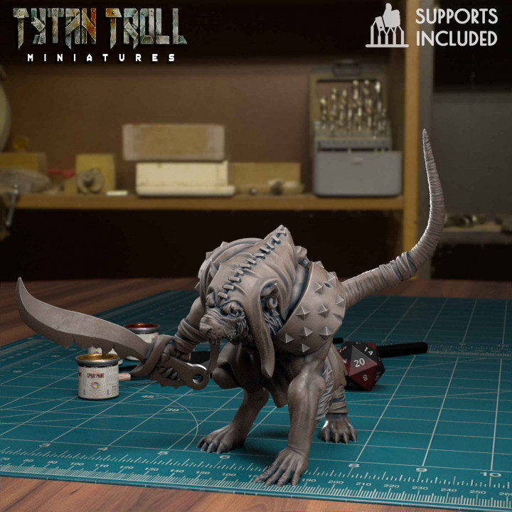 3D Printable Ratman Pack [Pre-Supported] by TytanTroll Miniatures