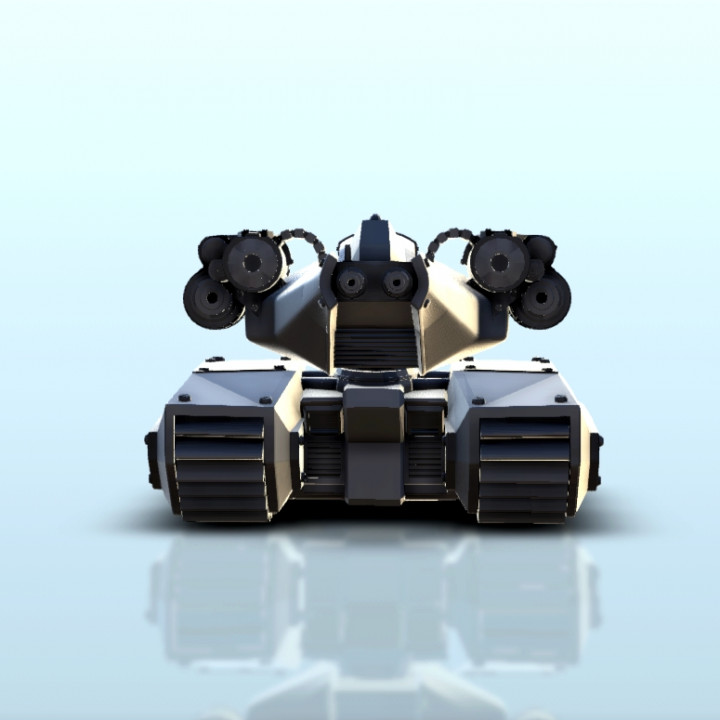 3D Printable SF tank with main gun and miniguns 4 (+ supported version ...