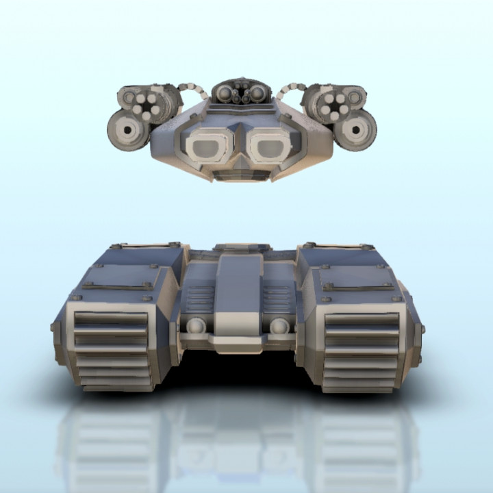 3D Printable SF tank with main gun and miniguns 4 (+ supported version ...