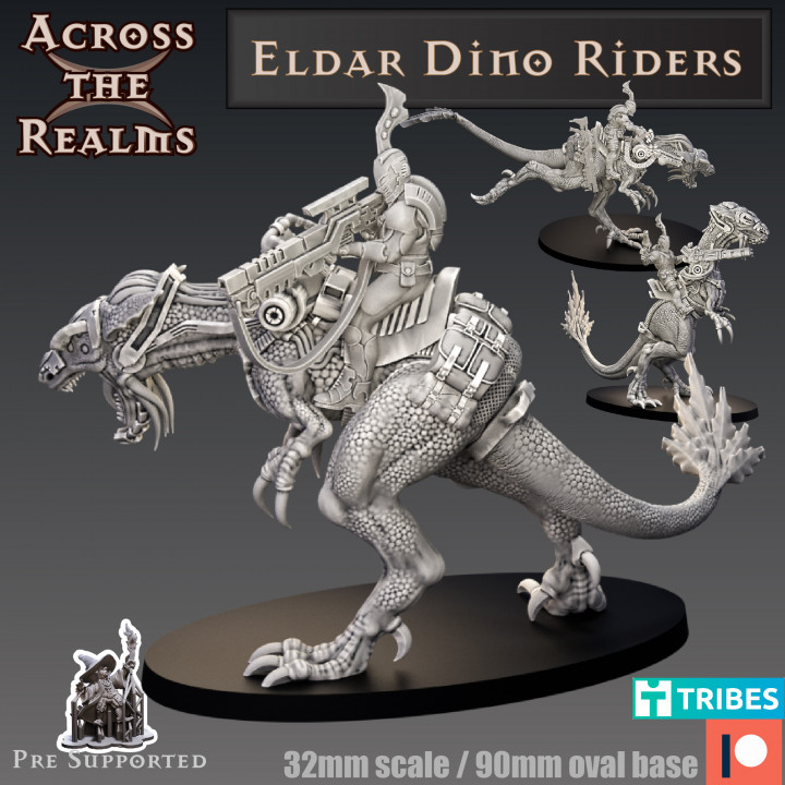 3D Printable Eldar Exile Dino Riders by Across the Realms