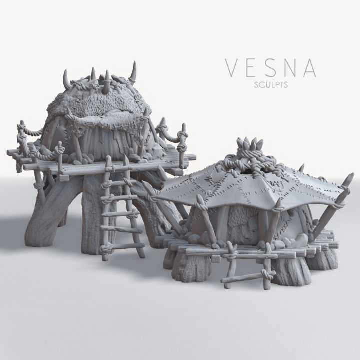 3D Printable SWAMP VILLAGE BUNDLE by VESNA SCULPTS