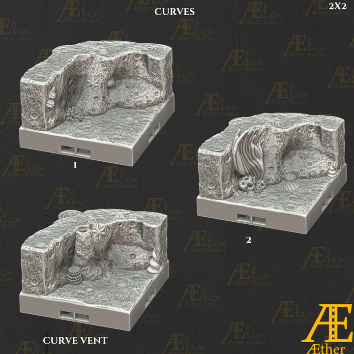 3D Printable AEATLN03 - Half Sized Sea Caves by Aether Studios