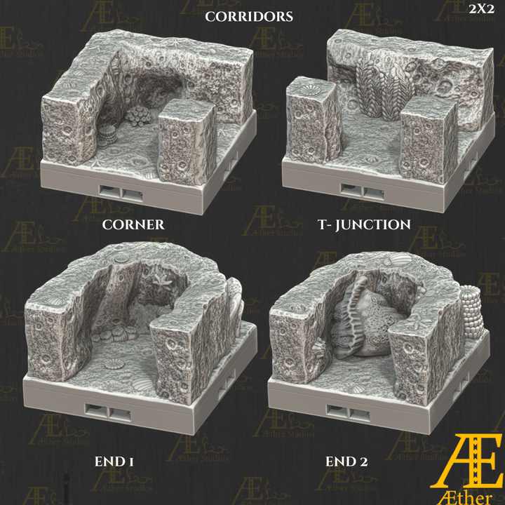 3D Printable AEATLN03 - Half Sized Sea Caves by Aether Studios
