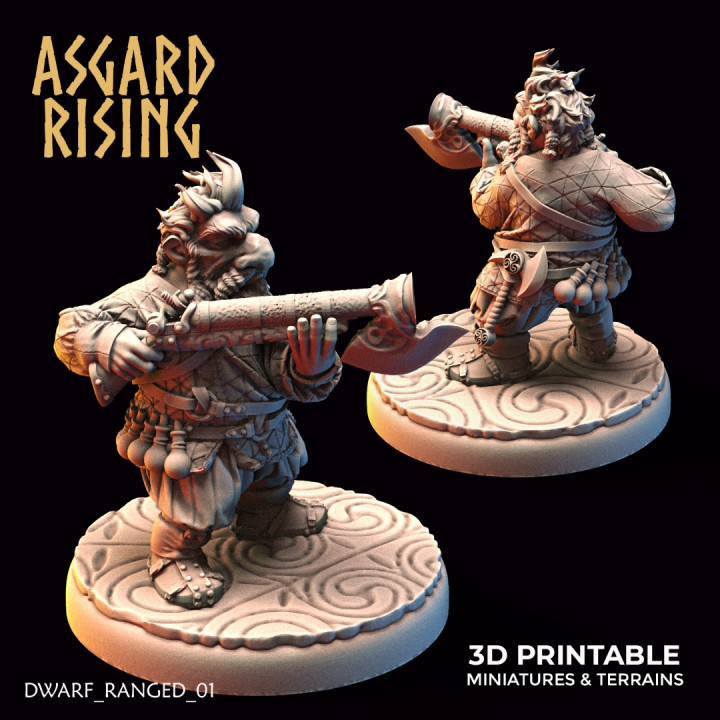 3D Printable DWARF RANGED: Dwarves in Clothes with Firearms (Short and ...
